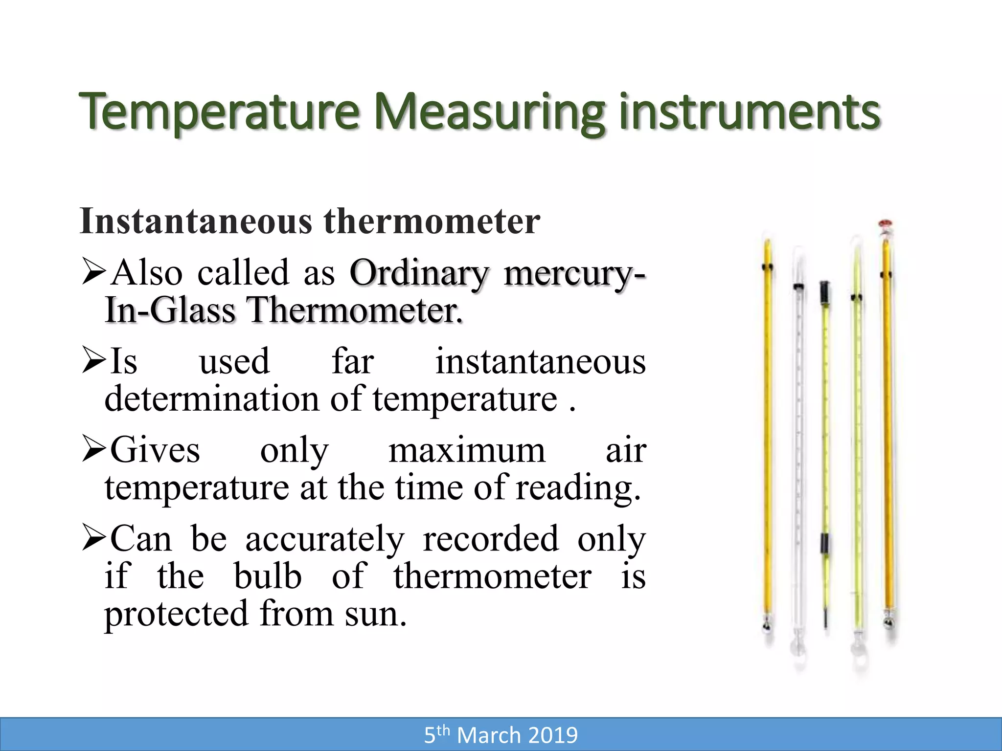 Instruments for measuring temperature and Relative humidity | PPTX
