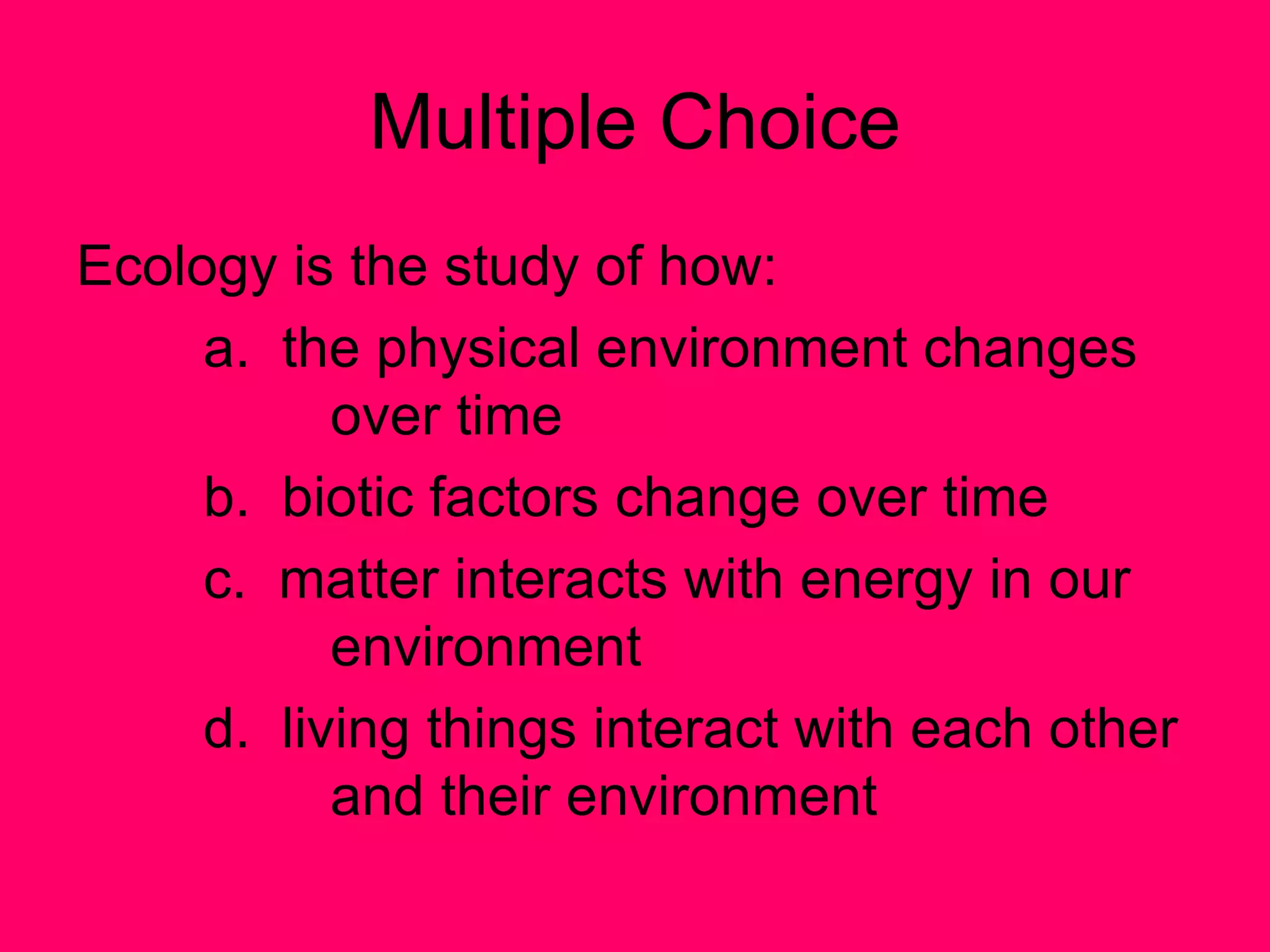 Ecology quiz review | PPT