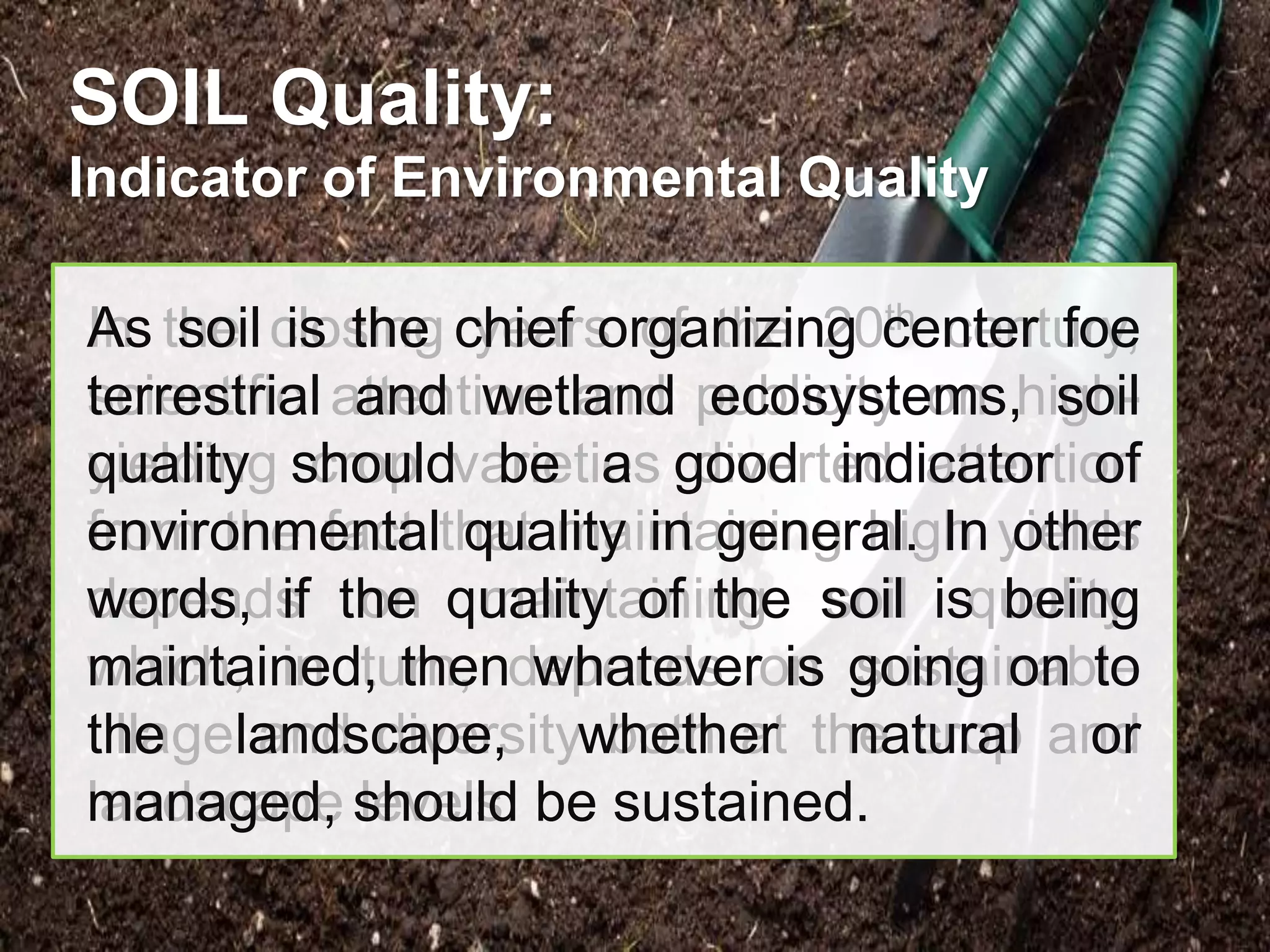 SOIL: Organizing Component for Terrestrial Ecosystem | PPT