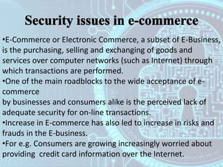 Security issues in E-commerce | PPTX