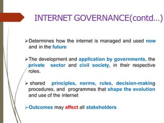 Internet as the network infrastructure | PPTX