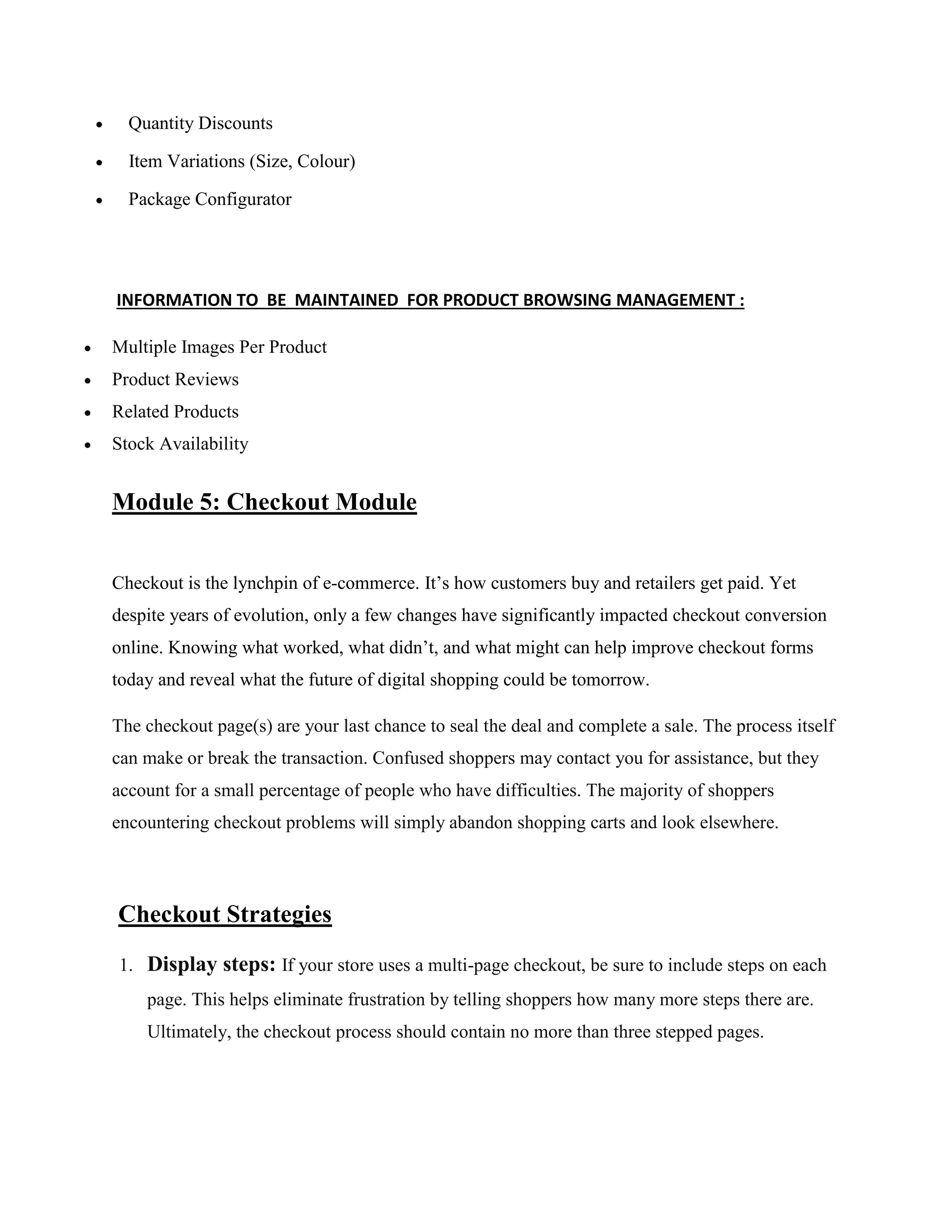 Online Store Modules | PDF