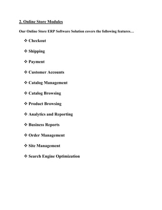 Online Store Modules | PDF