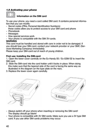Ecom Ex-Handy 05 ATEX Certified Hazardous Area Mobile Phone - Manual | PDF