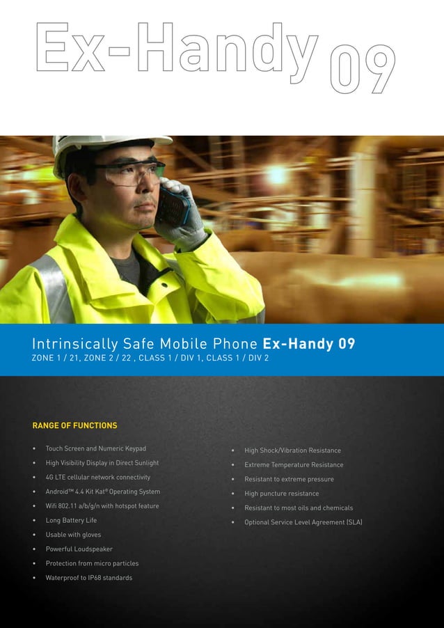 Ecom Ex-Handy 09 - ATEX Certified Hazardous Area Mobile Phone | PDF