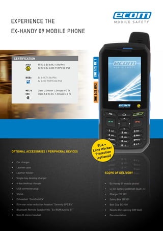 Ecom Ex-Handy 09 - ATEX Certified Hazardous Area Mobile Phone | PDF