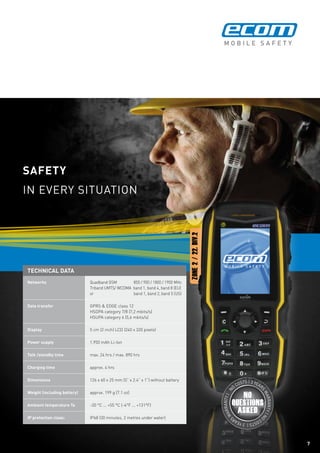 Ecom Ex-HSPA 08 LWP - ATEX Hazardous Area Mobile Phone - Data Sheet ...