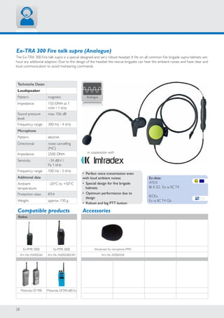 Ecom Ex-TRA300 ATEX Hazardous Area Headset Datasheet | PDF