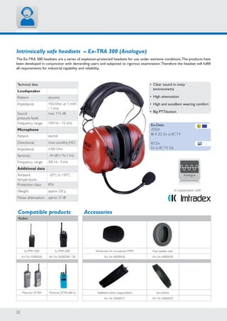 Ecom Ex-TRA300 ATEX Hazardous Area Headset Datasheet | PDF