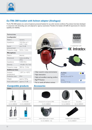 Ecom Ex-TRA300 ATEX Hazardous Area Headset Datasheet | PDF