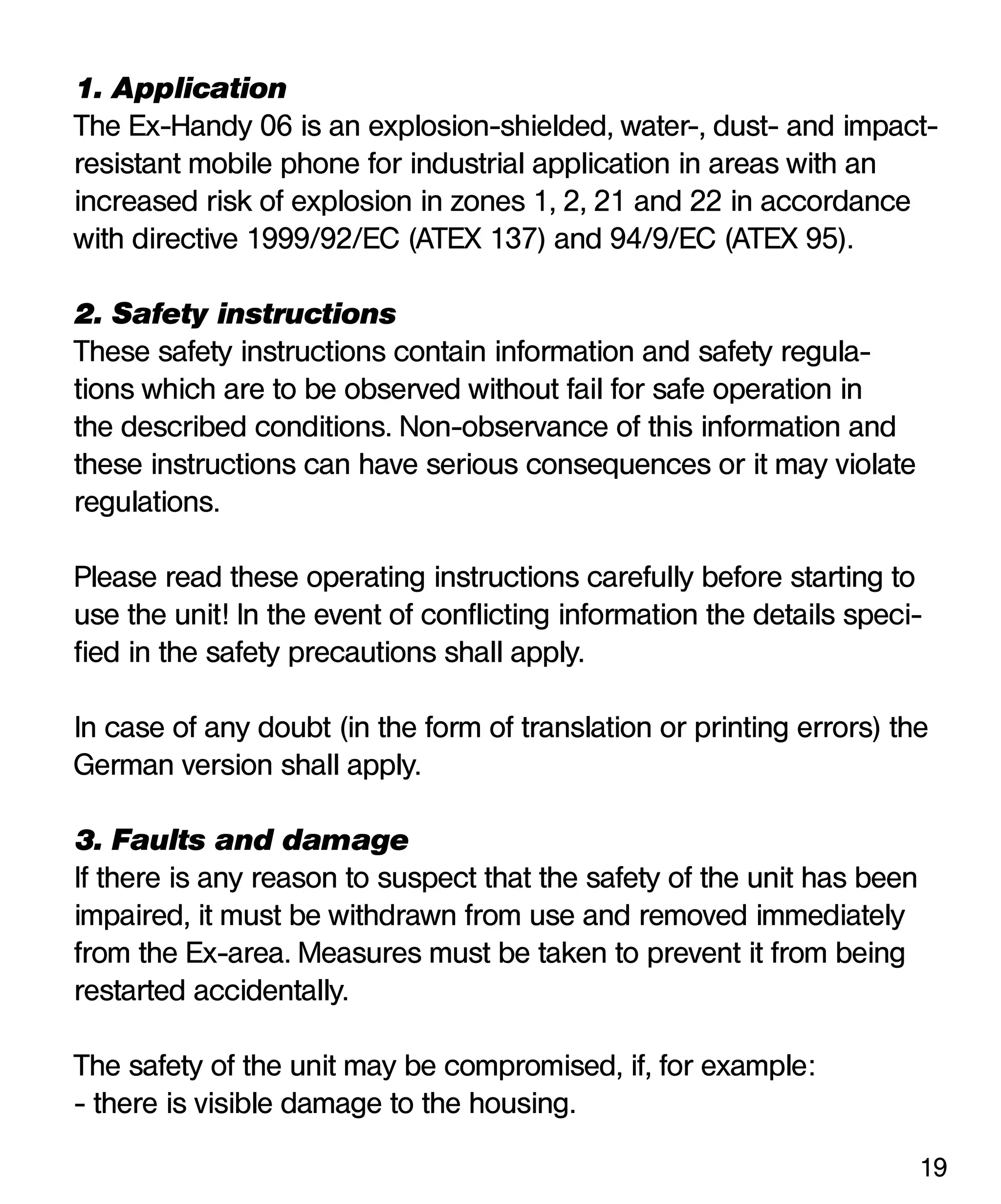 Ecom EX Handy 06 ATEX Certified Hazardous Area Mobile Phone | PDF
