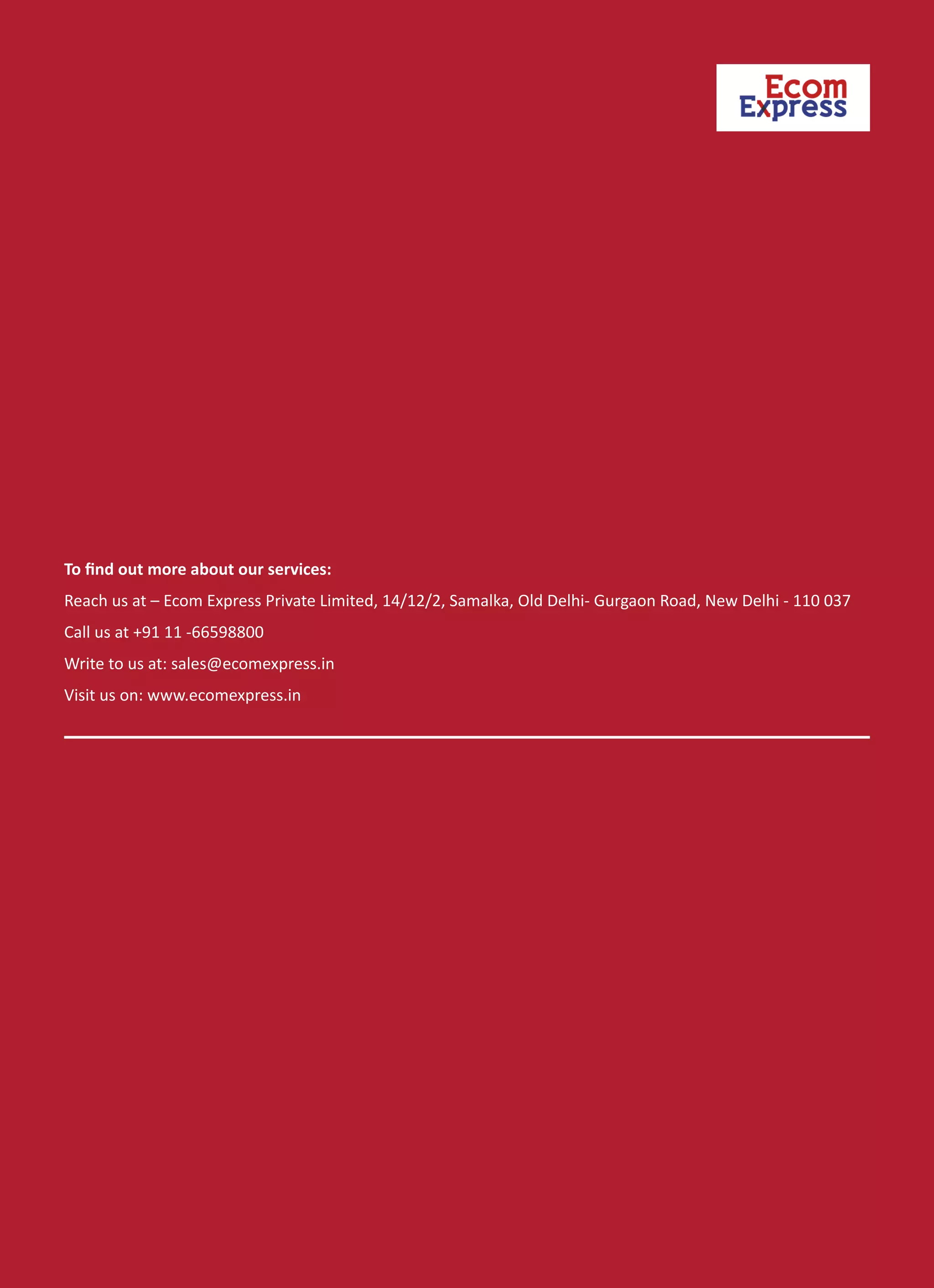 Ecom_Express_Brochure | PDF