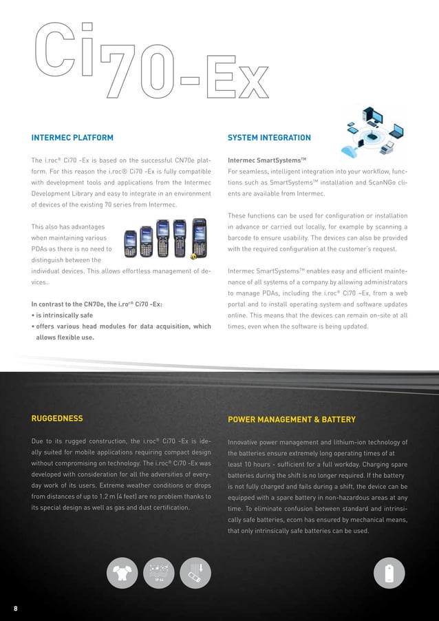 Ecom i.roc® Ci70 Hazardous Area ATEX Certified PDA | PDF