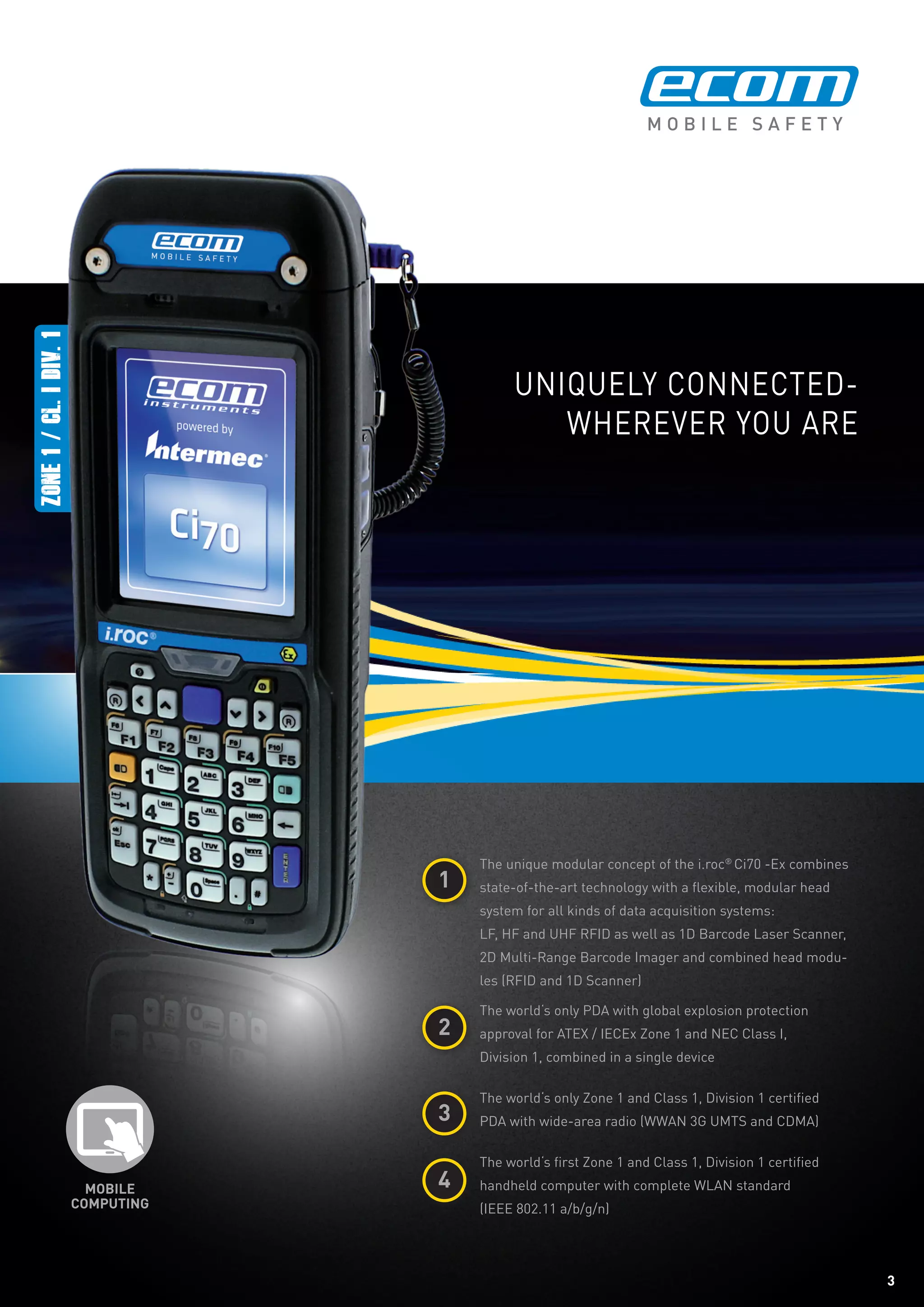 Ecom i.roc Ci70 Ex Intrinsically Safe Handheld Mobile Computers | PDF