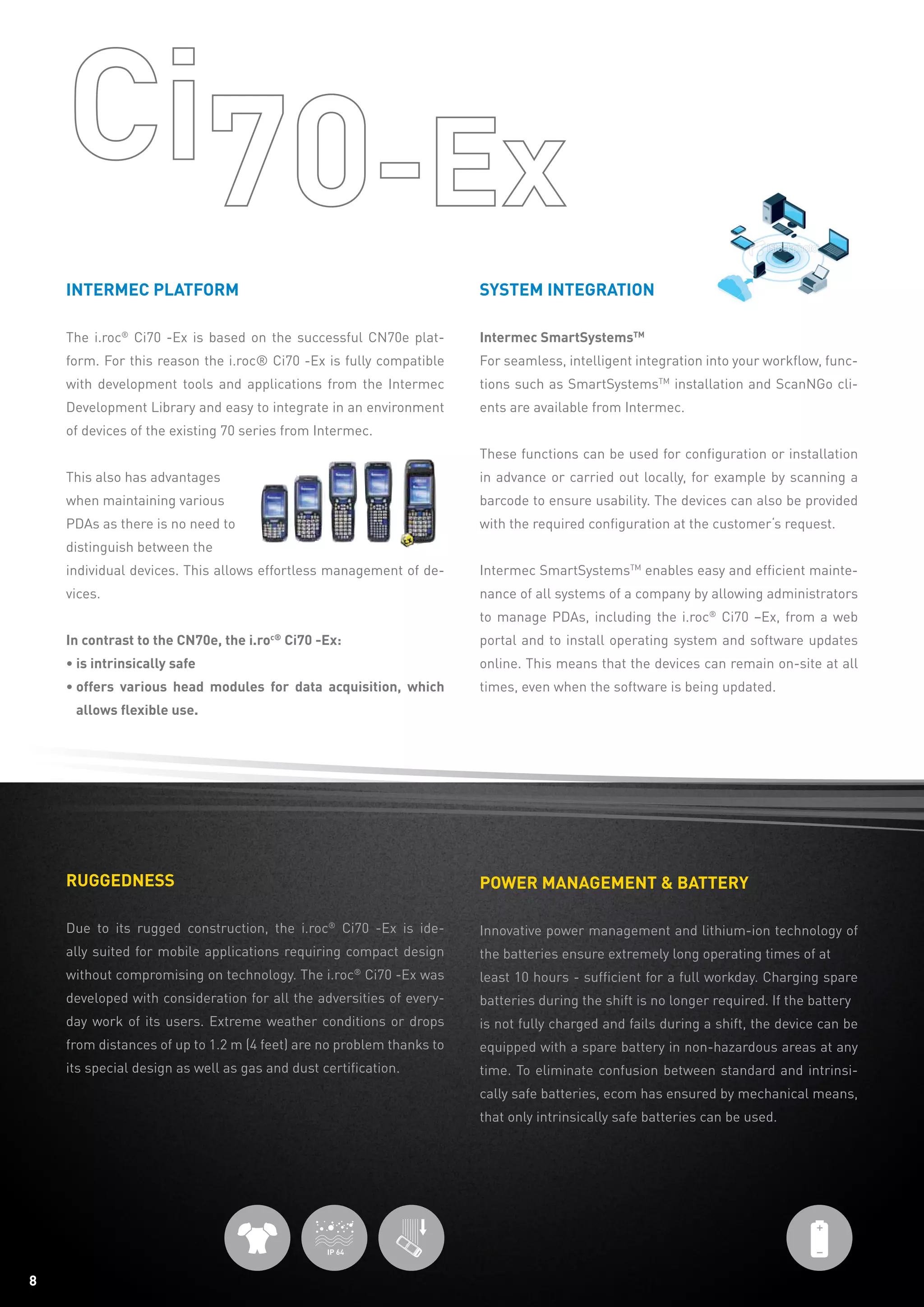 Ecom i.roc Ci70 Ex Intrinsically Safe Handheld Mobile Computers | PDF