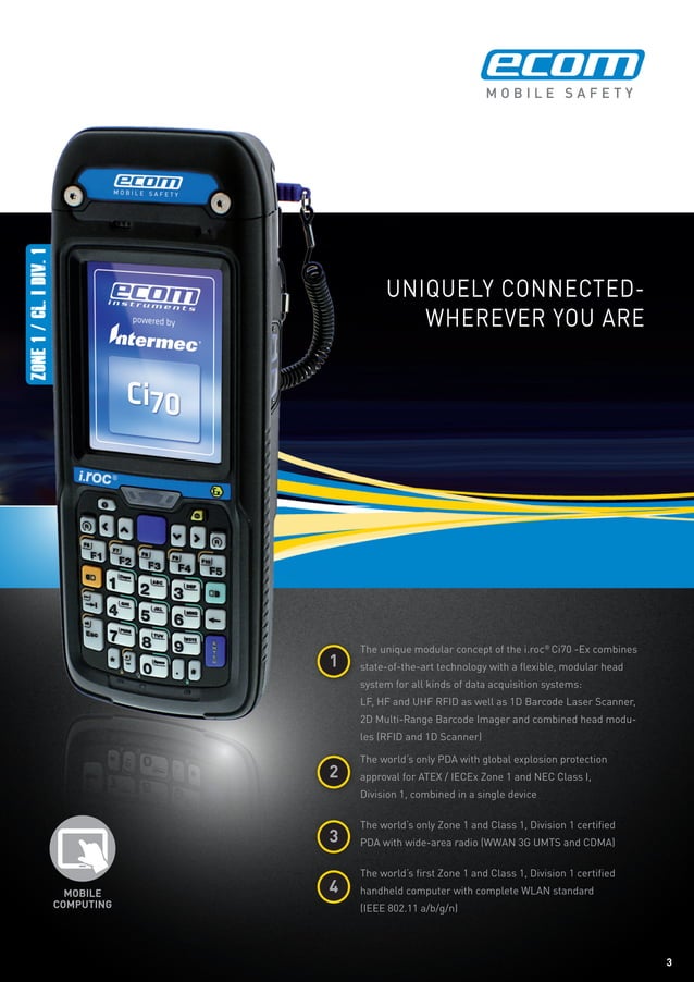Ecom i.roc Ci70 Ex Intrinsically Safe Handheld Mobile Computers | PDF ...