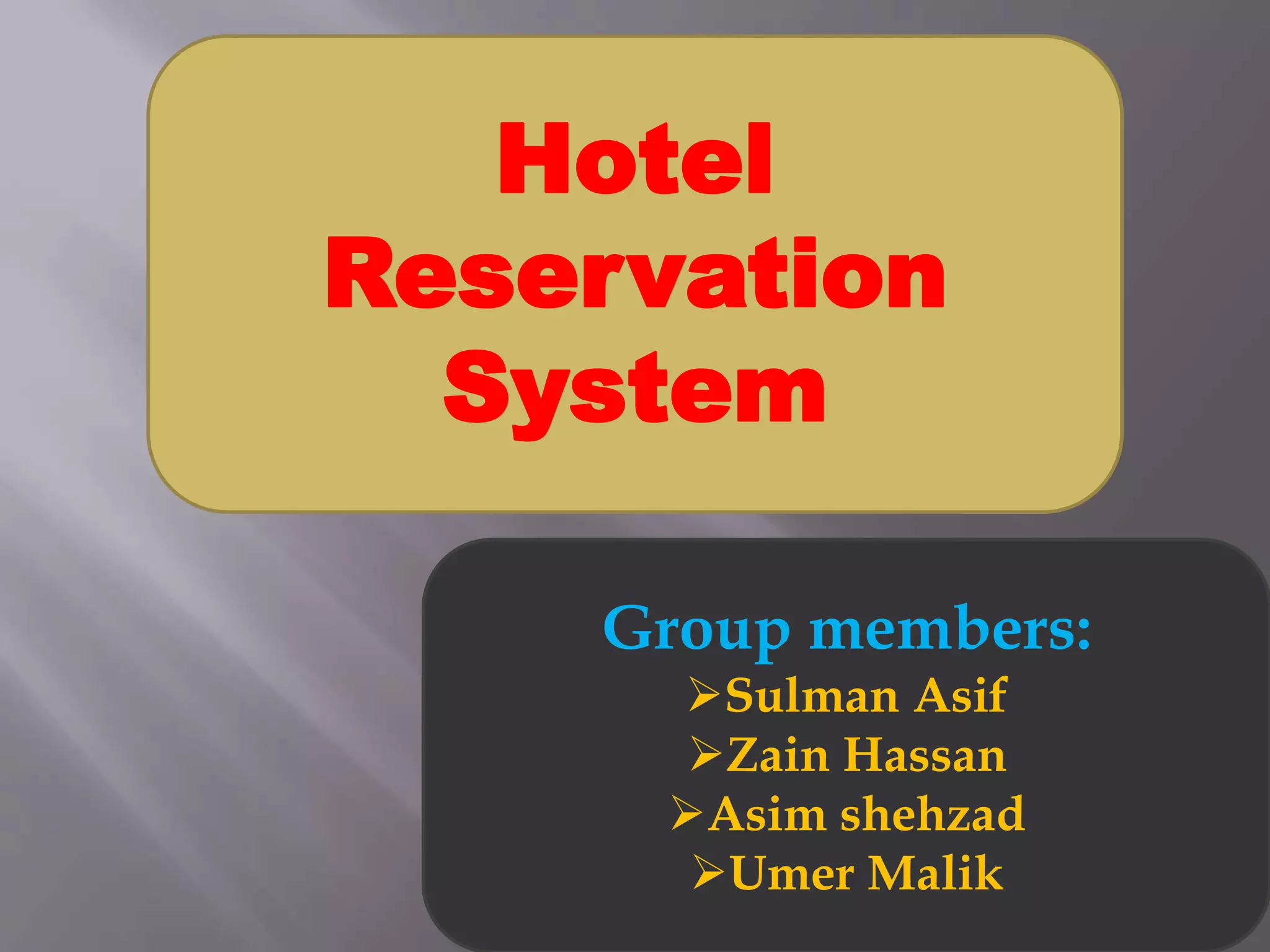 Ecommerce Project (Hotel reservation System) (project Proposal) | PPT