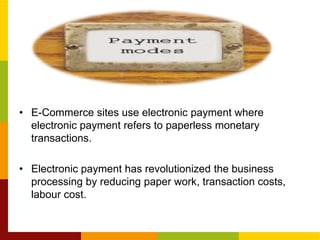 Types of E commerce & Payment Models | PPTX