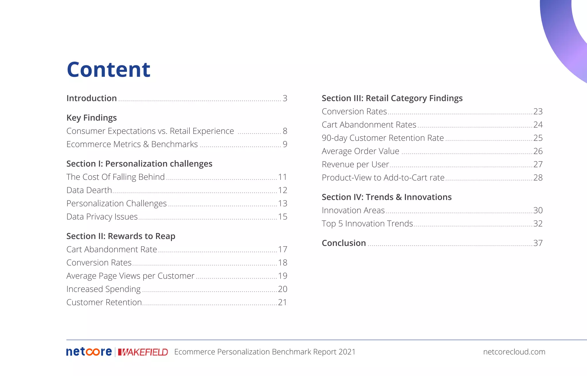 [Netcore] Ecommerce personalization benchmark report 2021 | PPT