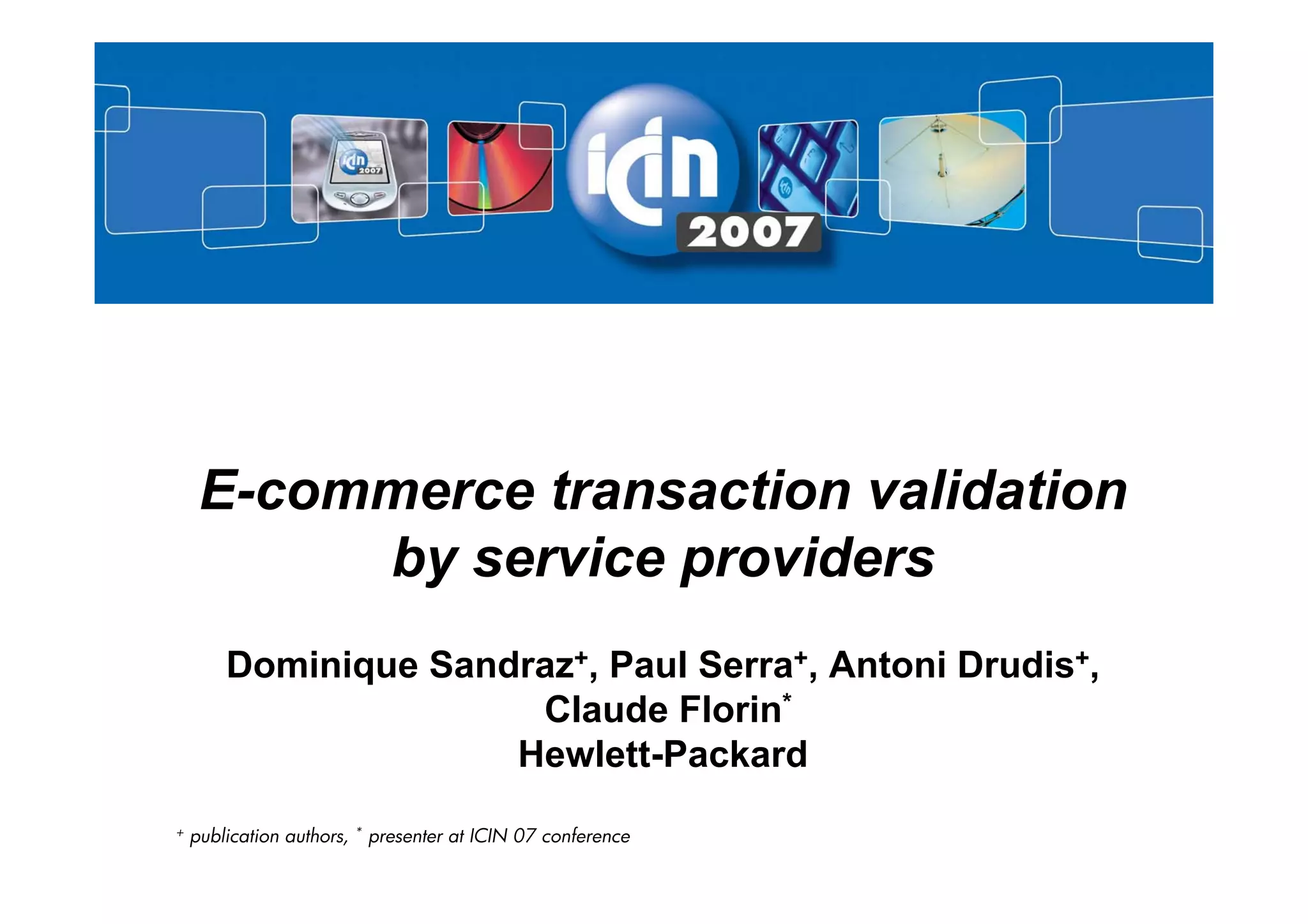 E-commerce transaction validation using IMS | PPT