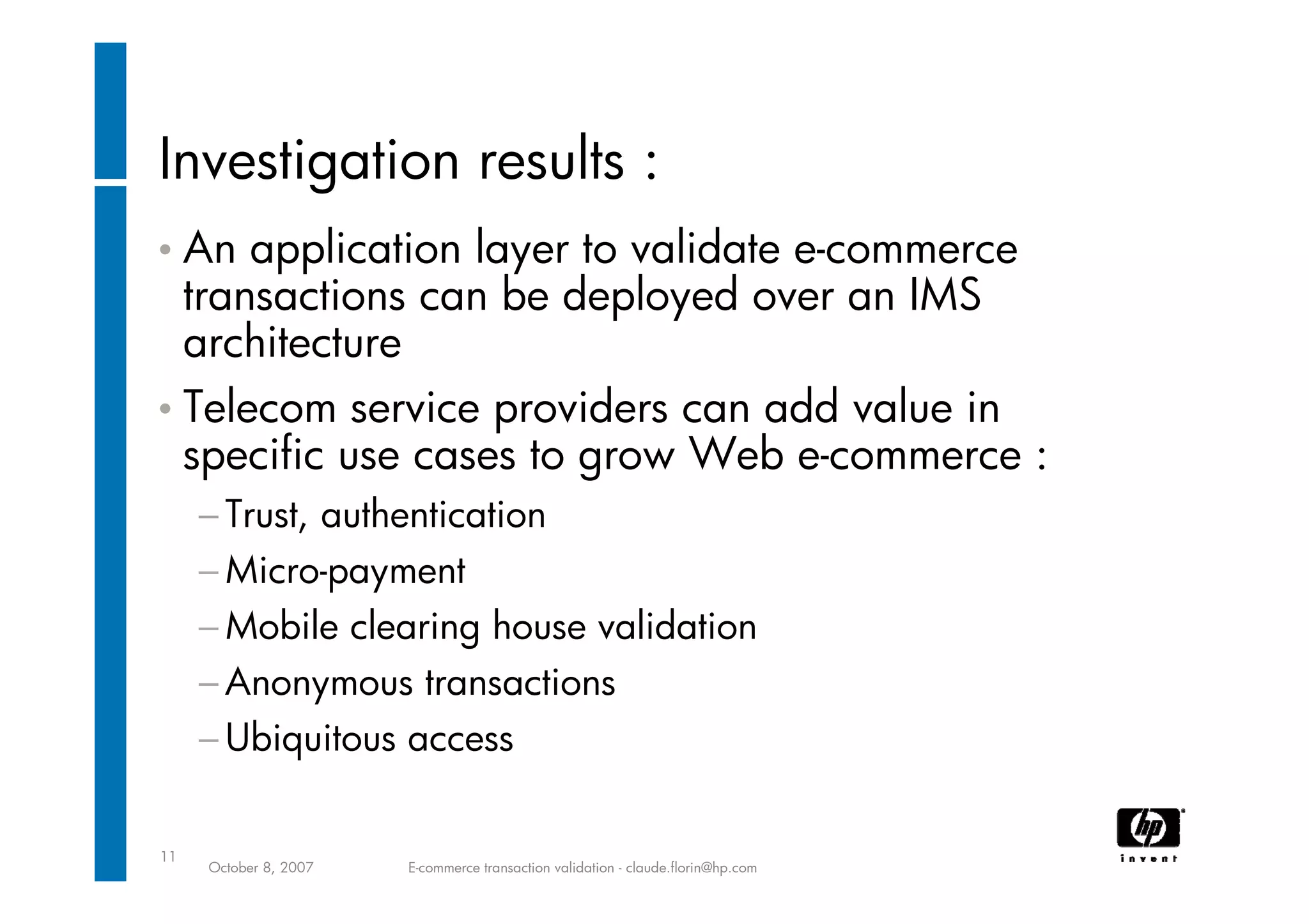 E-commerce transaction validation using IMS | PPT