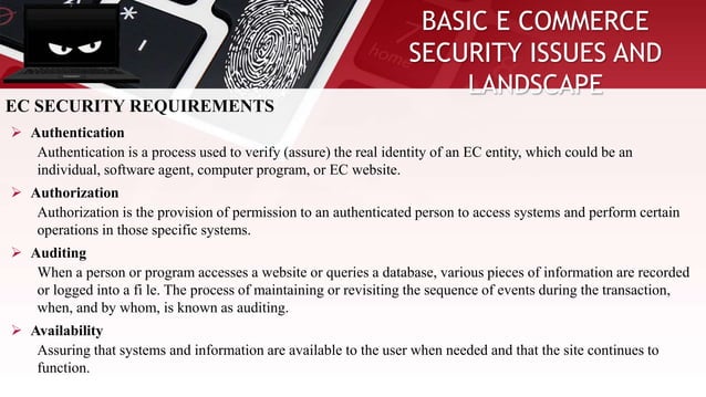 E-COMMERCE SECURITY, FRAUD ISSUES AND PROTECTIONS | PPTX