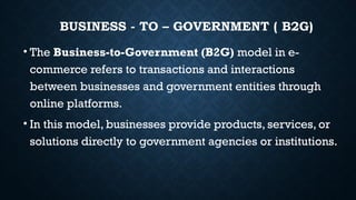 Ecommerce Business Model and the various models .pptx