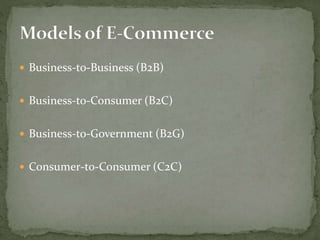 E commerce business models | PPT