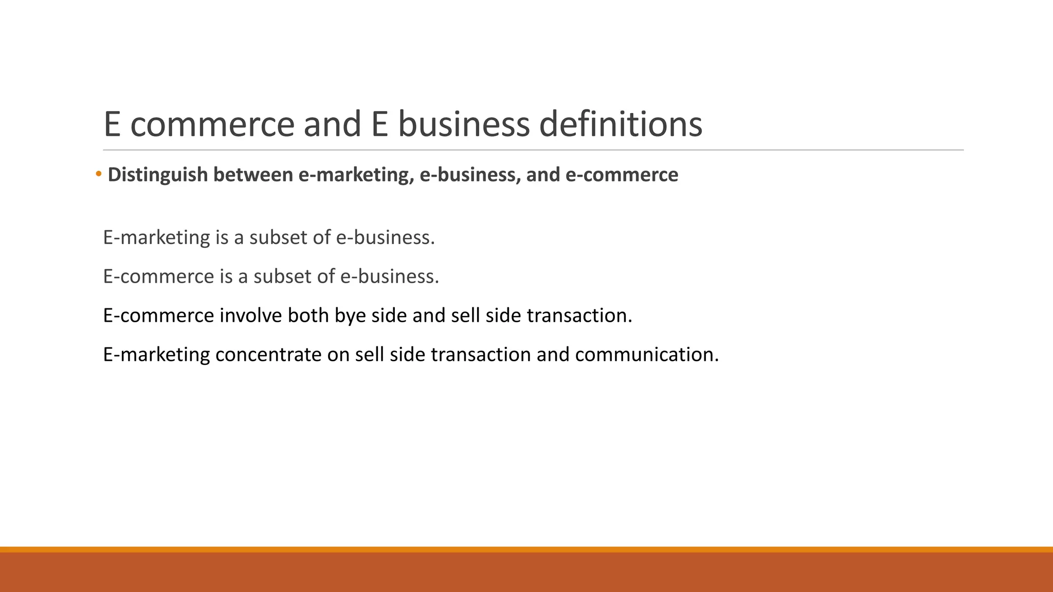 E commerce definitions | PPTX