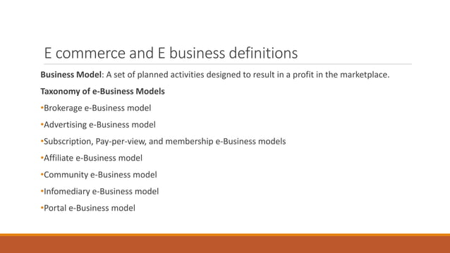 E commerce definitions | PPT