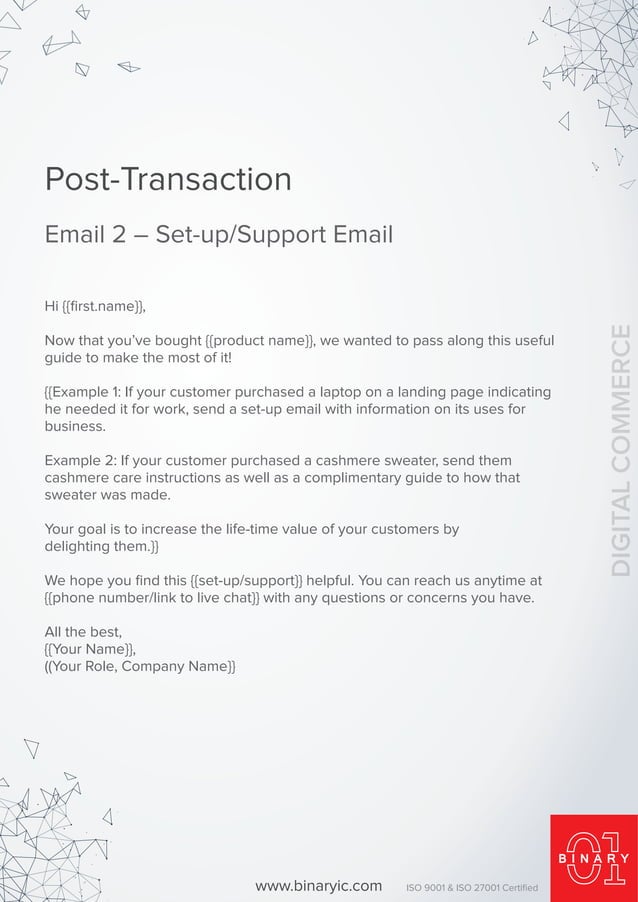 Ecommerce Email Cheat Sheets | PDF