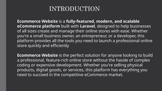 Ecommerce laravel Presentation Made for project | PPTX