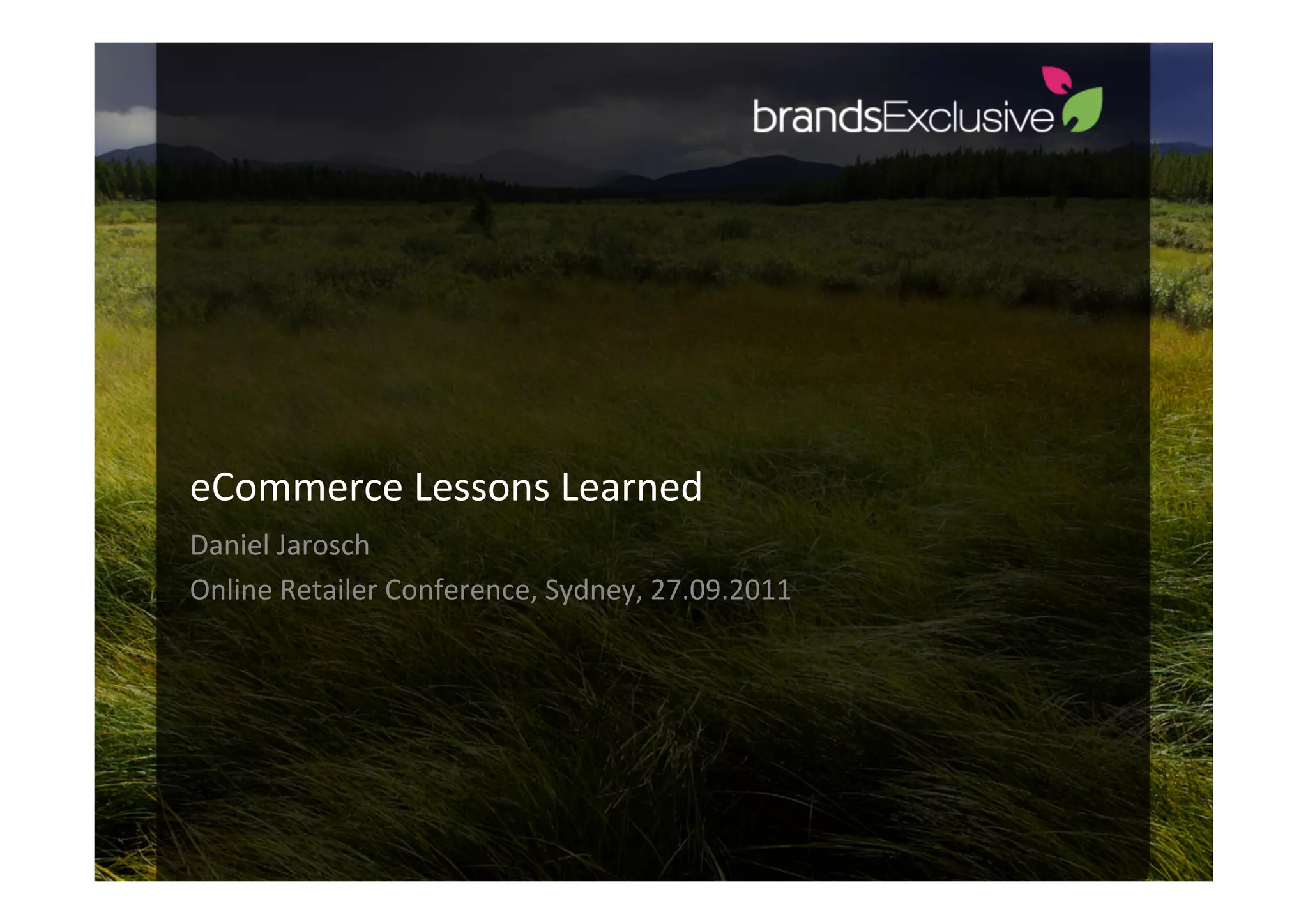 eCommerce Lessons Learned | PPT