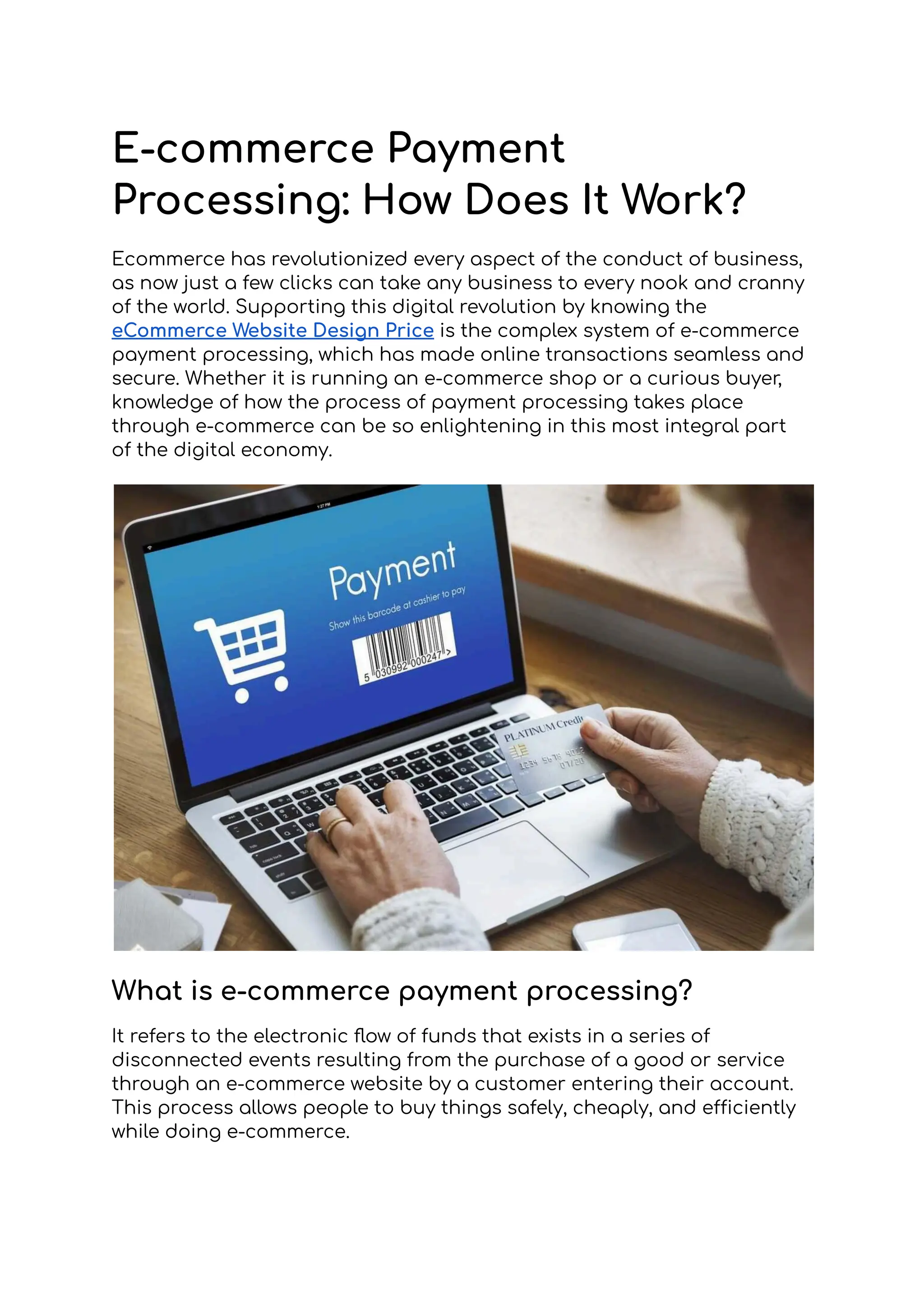 E-commerce Payment Processing: How Does It Work? | PDF