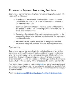 E-commerce Payment Processing: How Does It Work? | PDF