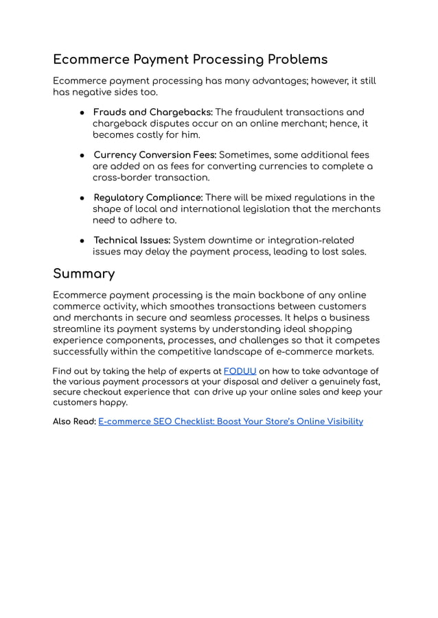 E-commerce Payment Processing: How Does It Work? | PDF