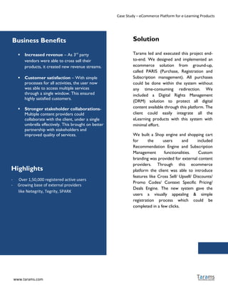 Ecommerce Platform for eLearning Products - Case Study | PDF