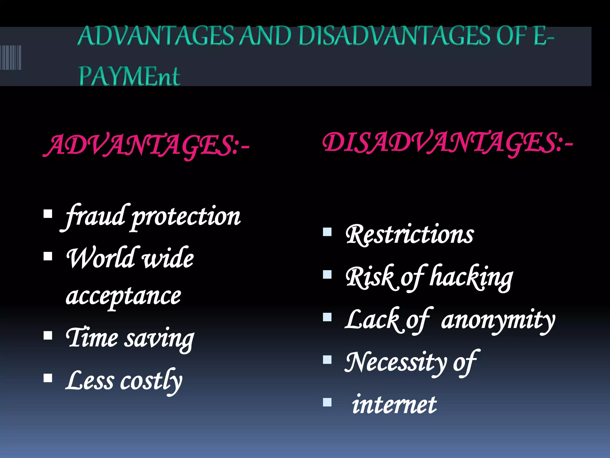 E -payment ppt | PPTX