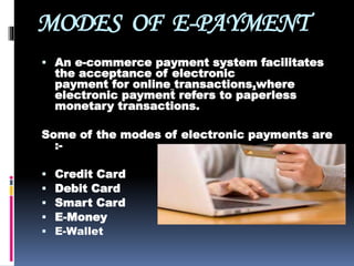E -payment ppt | PPTX