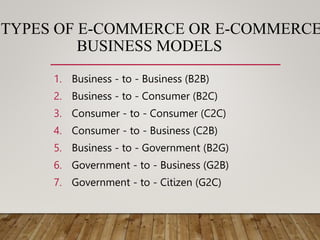 Types of E-Commerce | PPTX