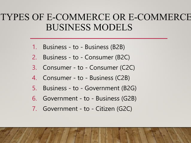 Types of E-Commerce | PPTX | Internet | Computing
