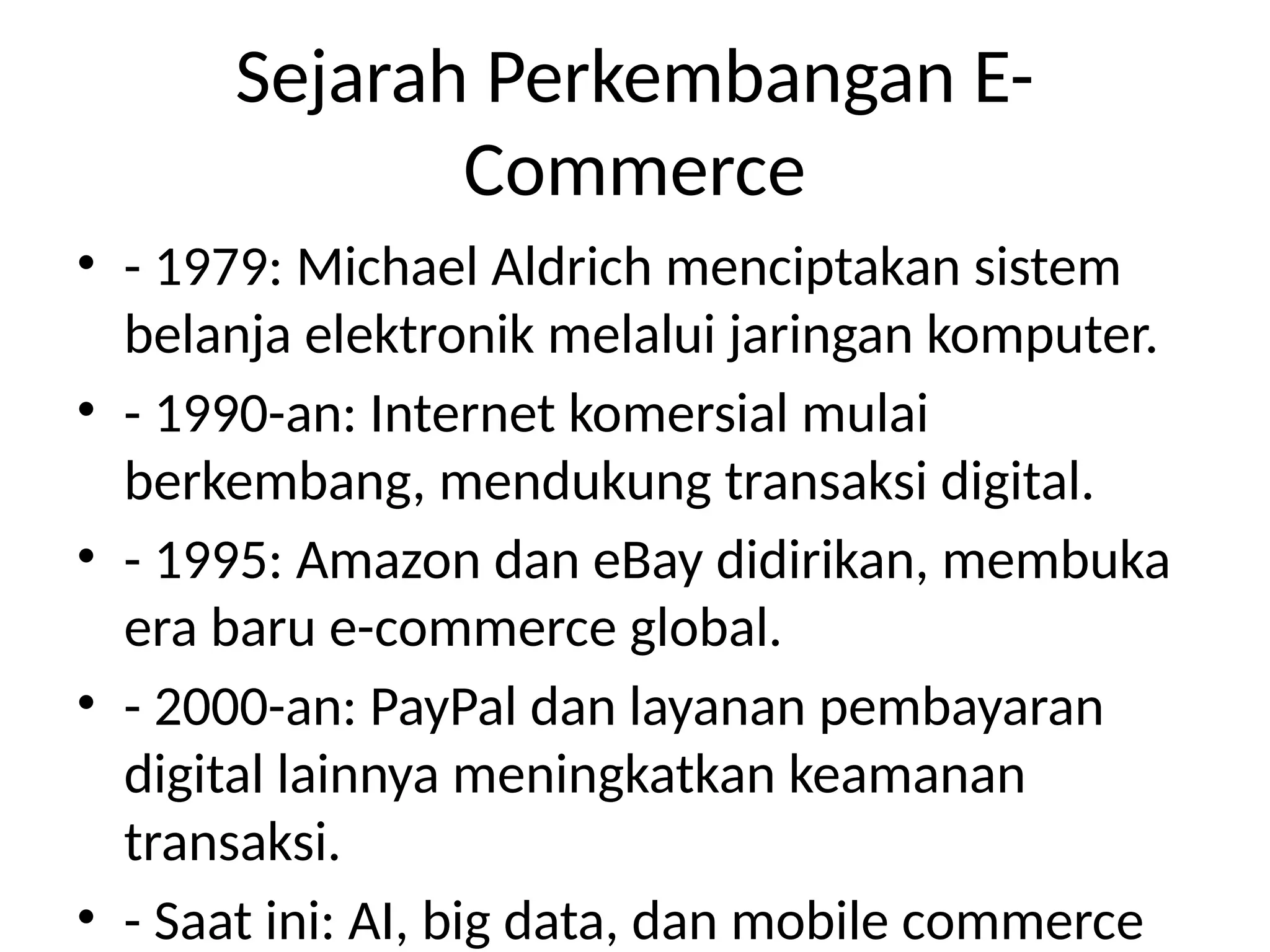 Materi Presentasi E-Commerce (Pengenalan dlll) | PPTX