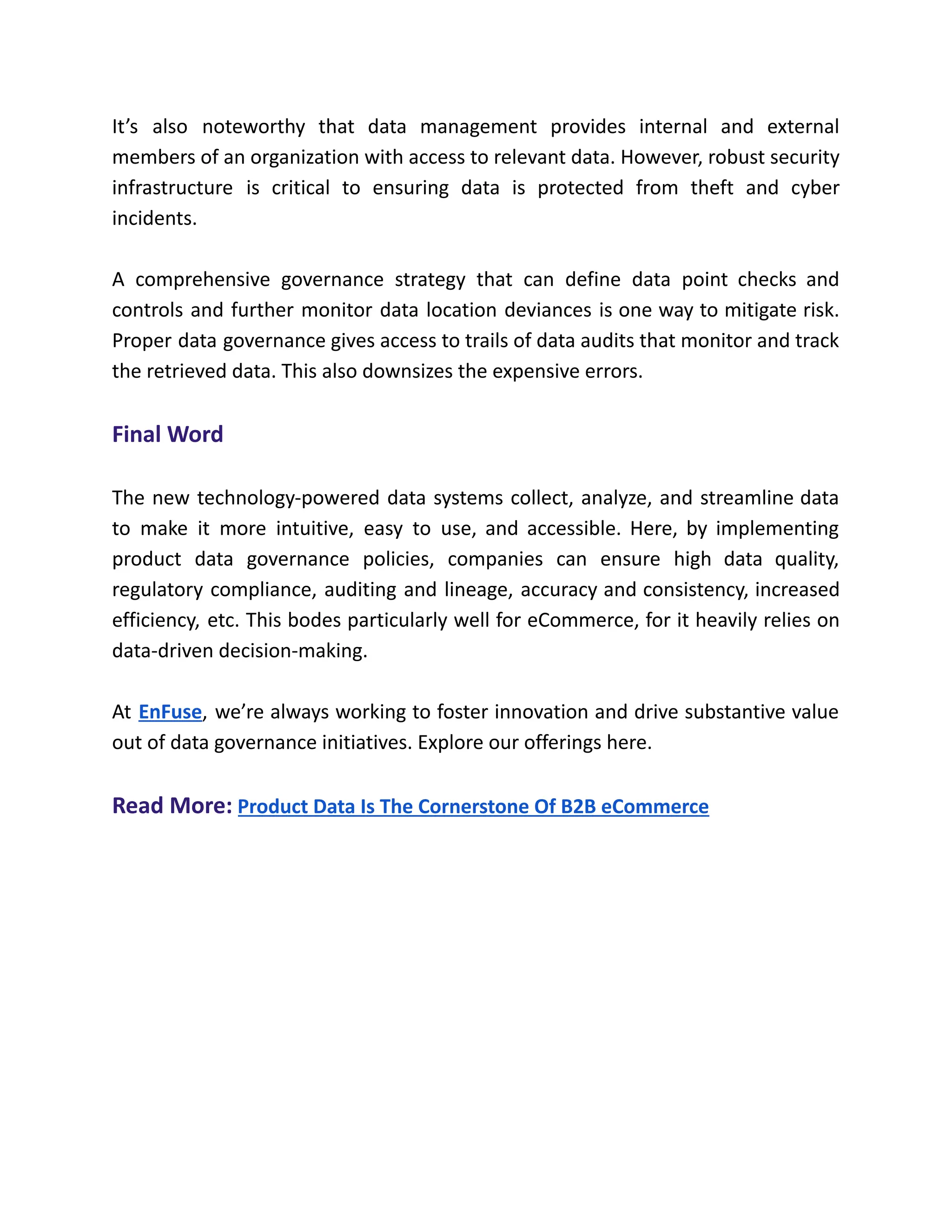 eCommerce Product Data Governance: Why Does It Matter? | PDF