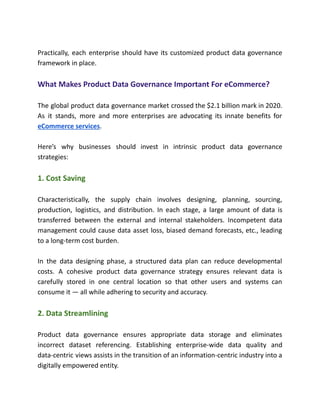 eCommerce Product Data Governance: Why Does It Matter? | PDF