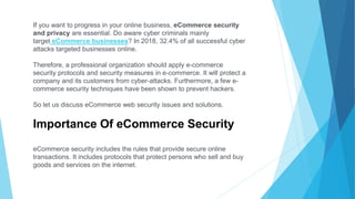ECommerce Security Important, Issues & Protection Measures.pdf