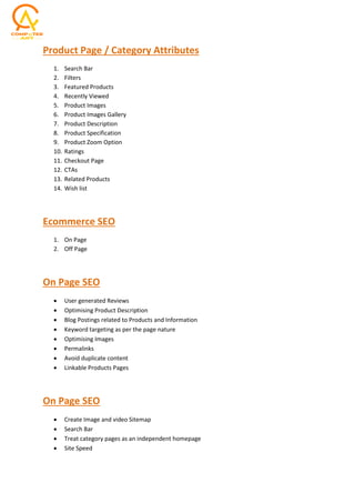 Ecommerce Website Search Engine Optimization | PDF