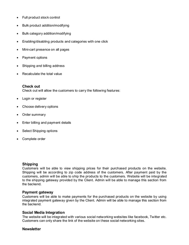 Ecommerce website proposal | PDF | Web Development | Internet