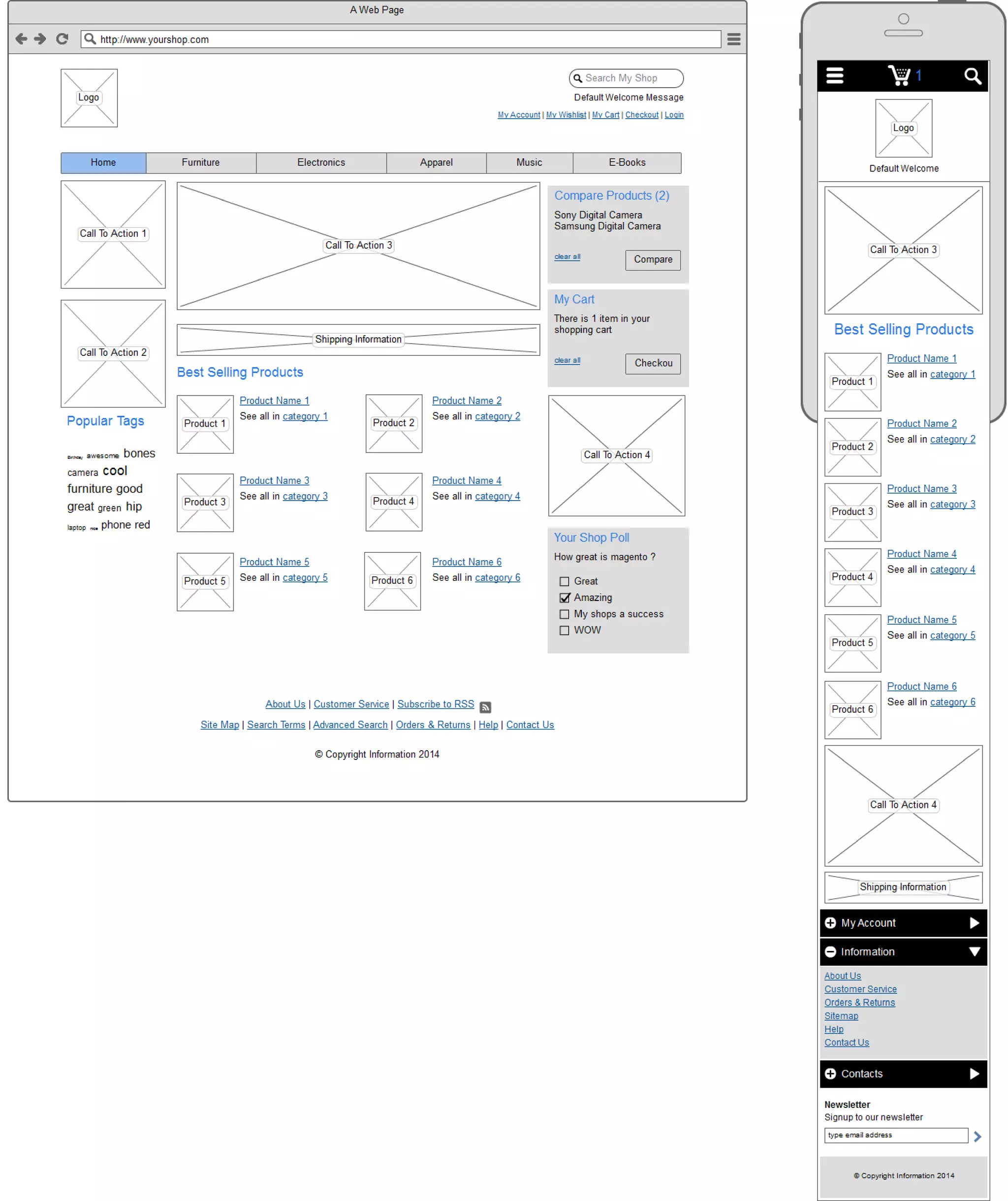 eCommerce sample wireframes | PDF