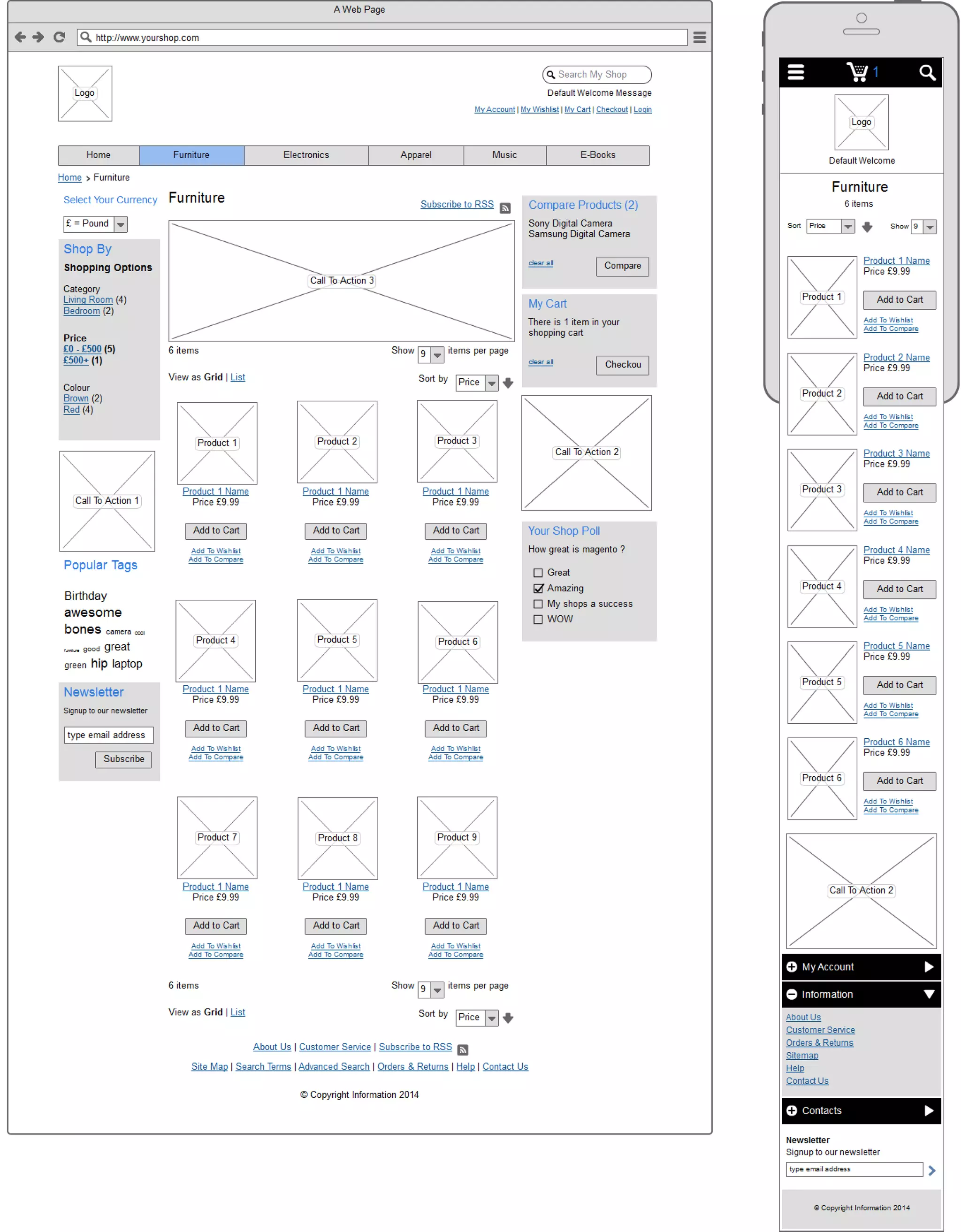 eCommerce sample wireframes | PDF