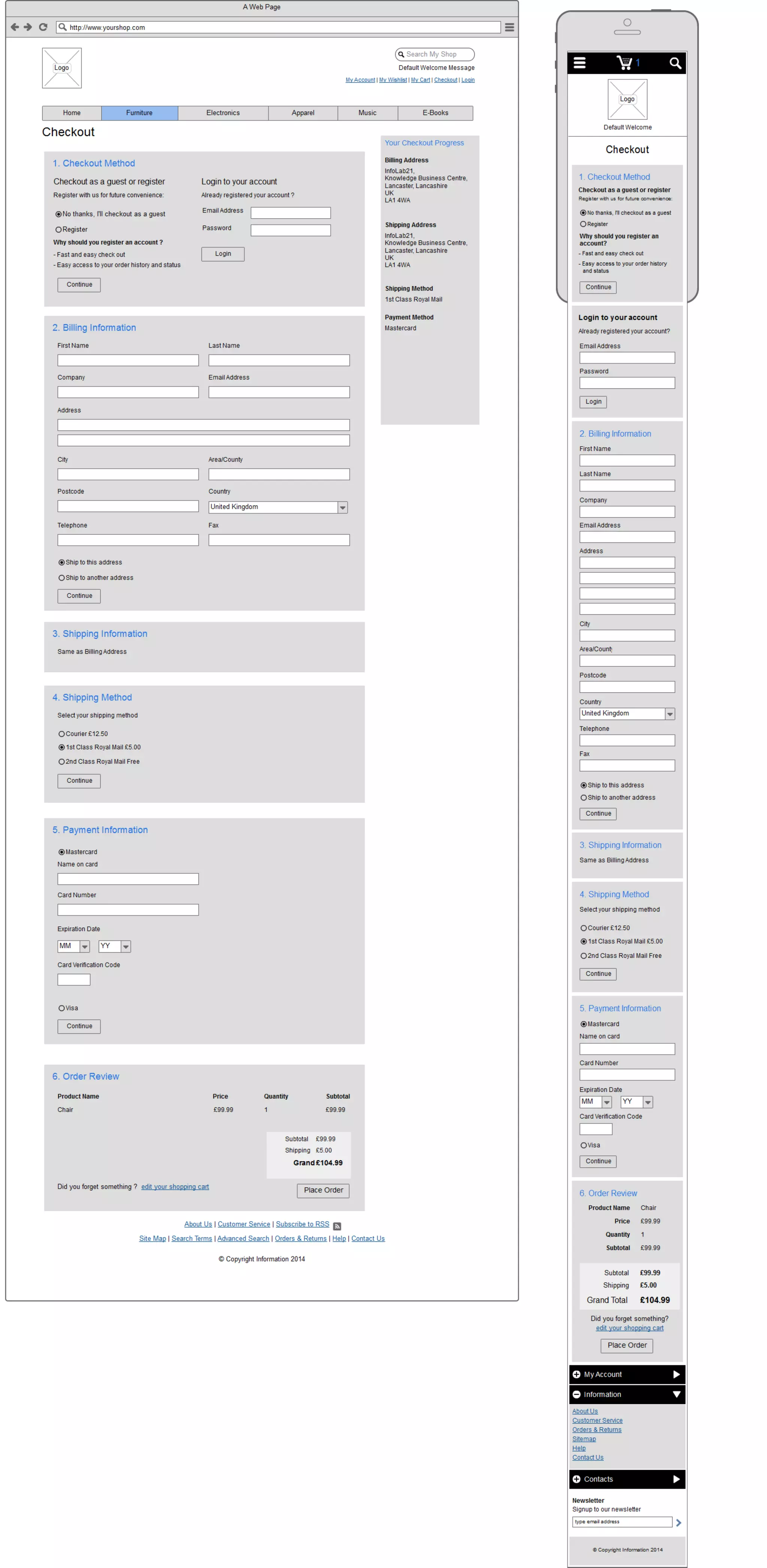 eCommerce sample wireframes | PDF